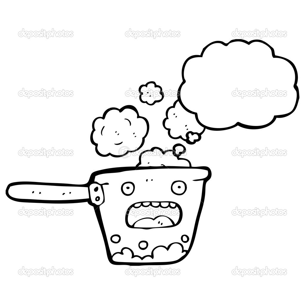 Cartoon hot kitchen pan Stock Vector Image by ©lineartestpilot #20124301