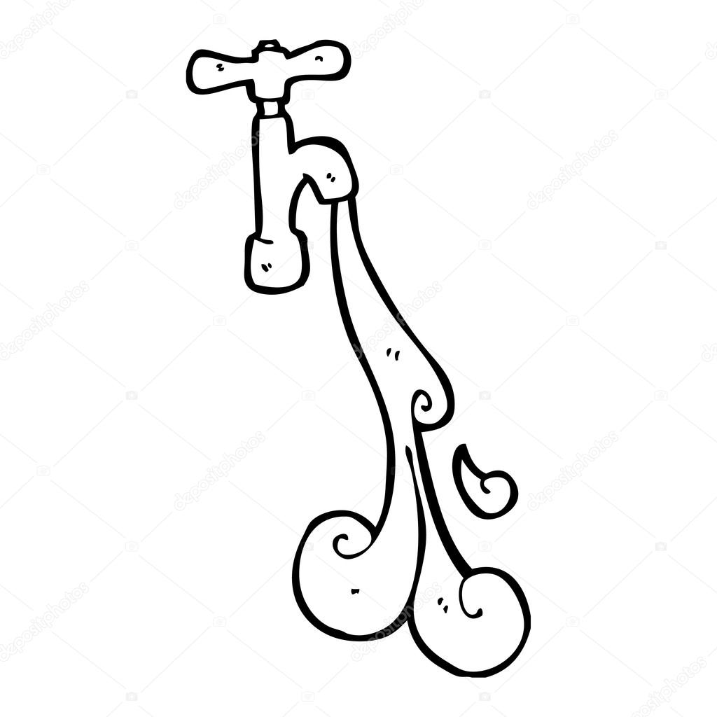 Tap gushing water Stock Vector by ©lineartestpilot 20139329
