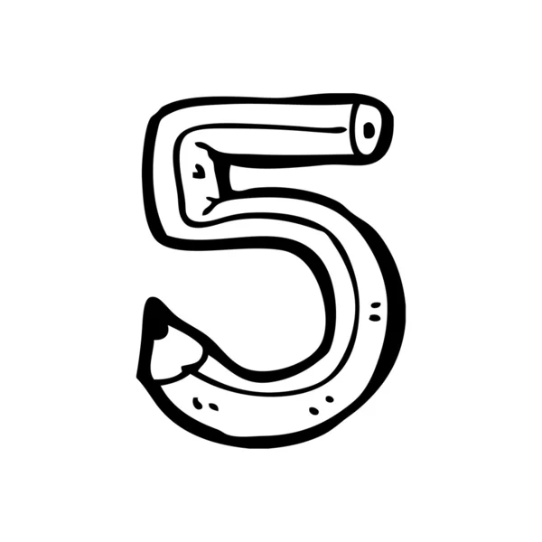 Hand Drawn Doodle Style Cartoon Number Five Stock Illustration by ...