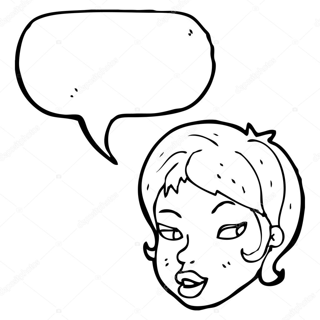 Pretty girl talking Stock Vector by ©lineartestpilot 20228125