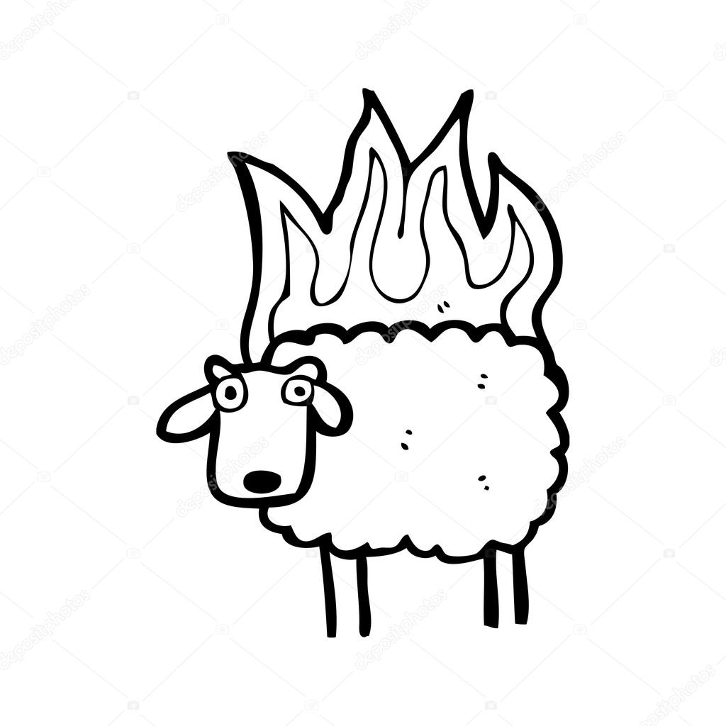 Burning sheep Stock Vector by ©lineartestpilot 20229735