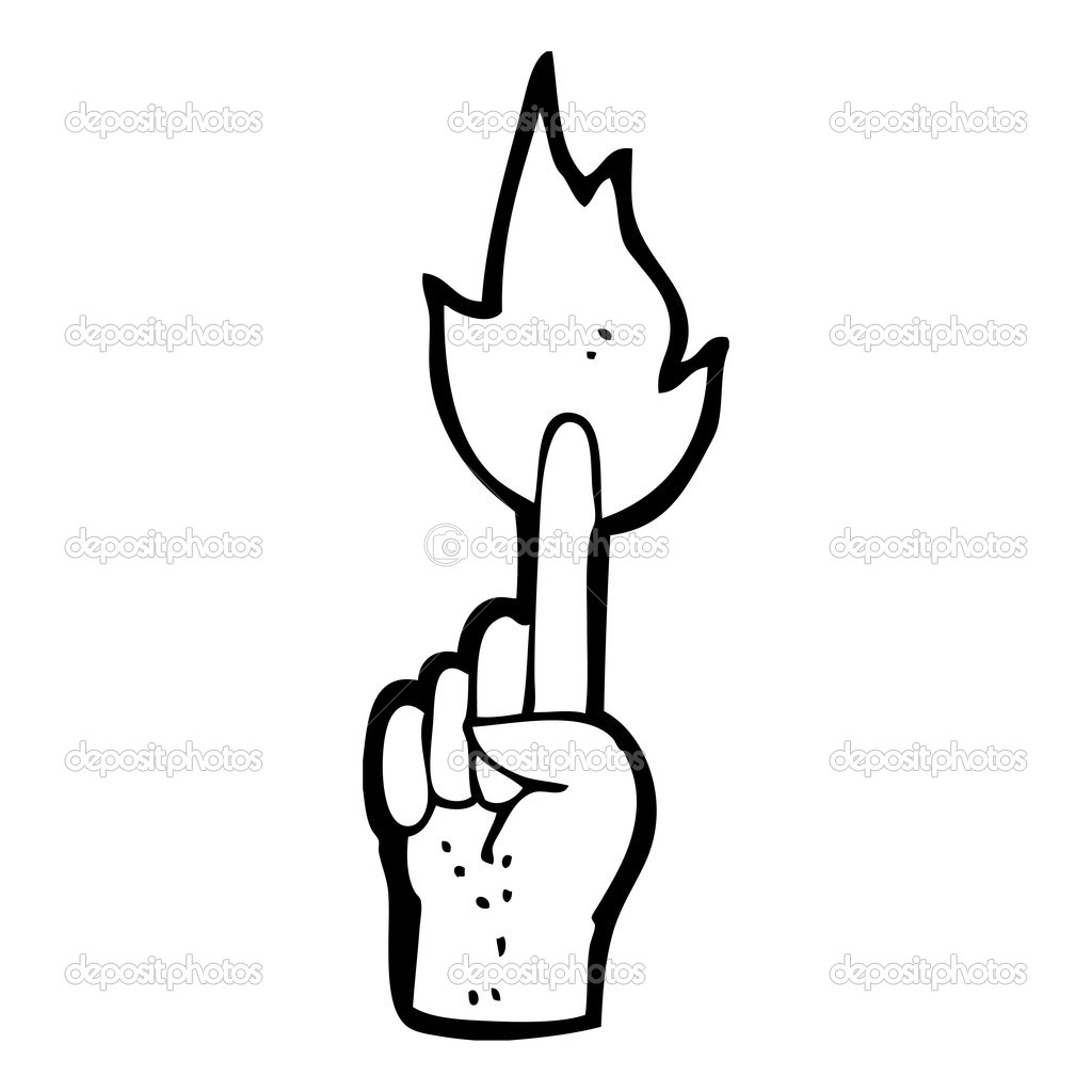 Flaming finger Stock Vector by ©lineartestpilot 20292653