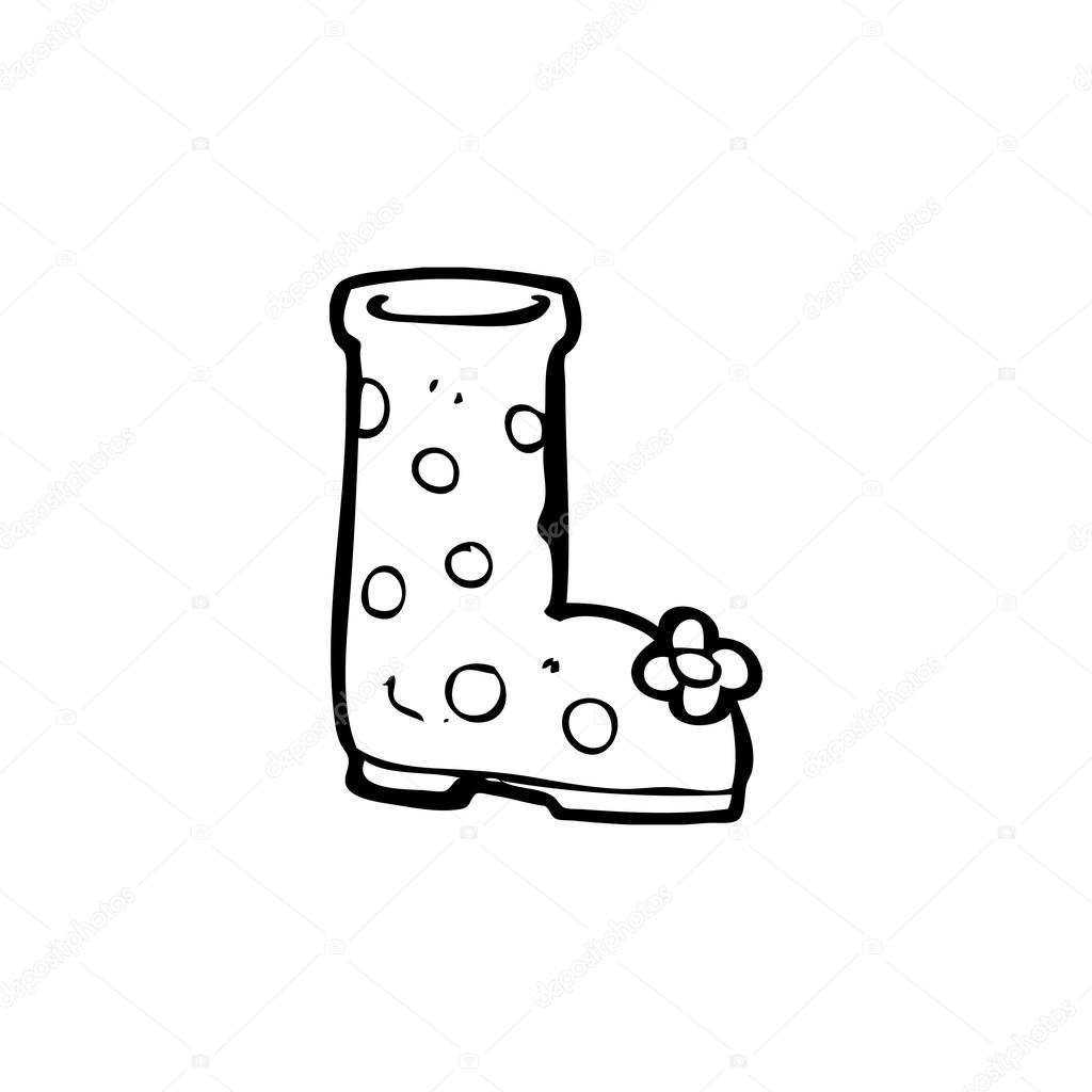 Wellington boot with flower Stock Vector by ©lineartestpilot 20296231