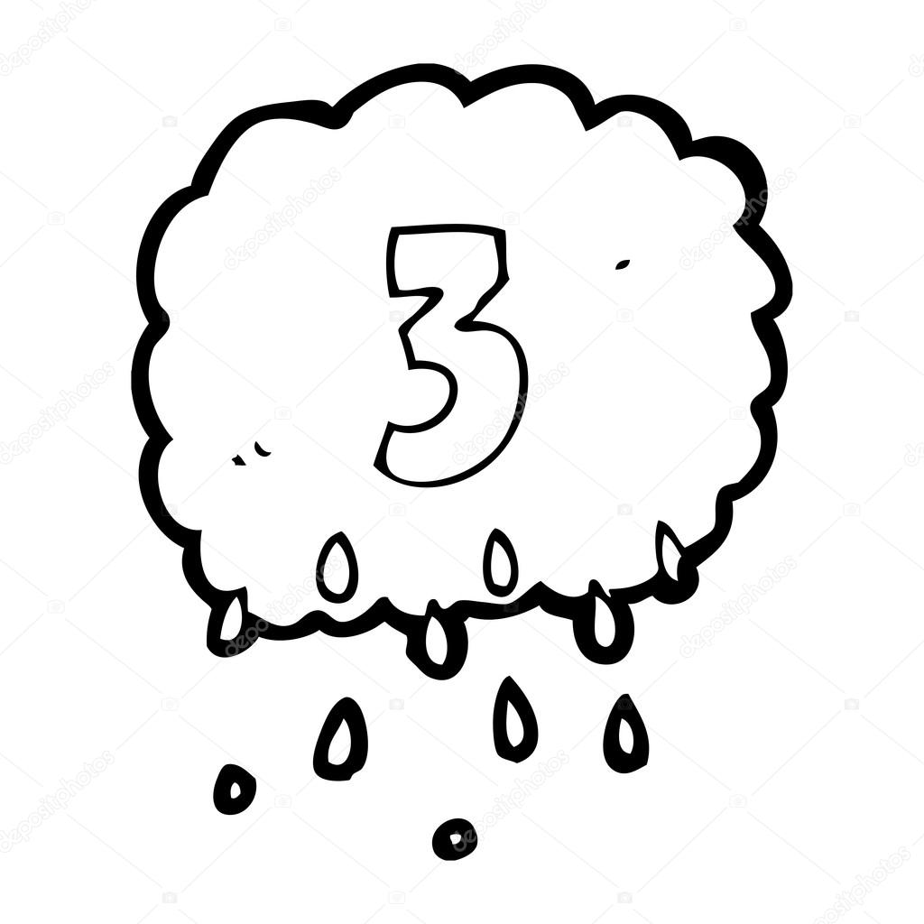 Number three rain cloud Stock Vector Image by ©lineartestpilot #20303611