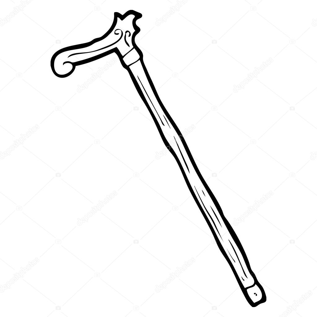 Walking Cane Clipart Black And White
