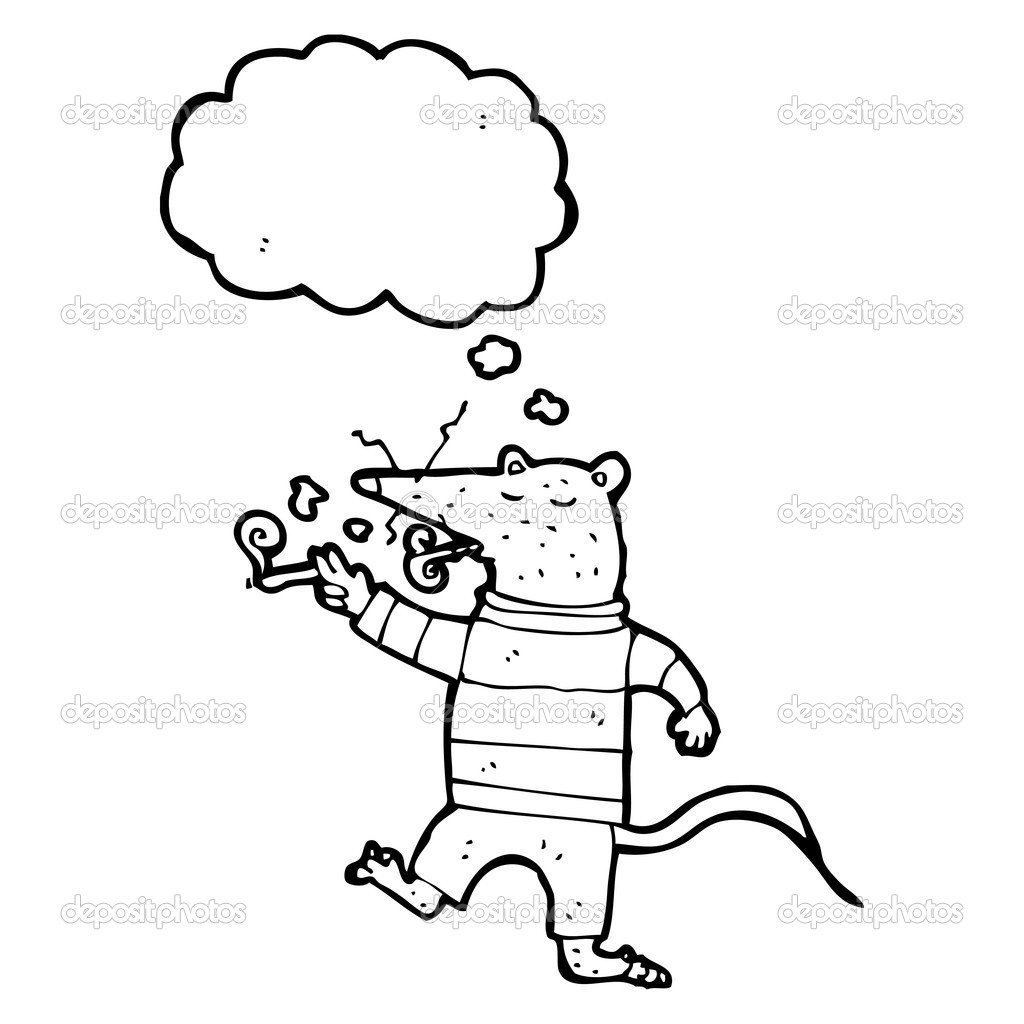 Rat smoking cigarette Stock Illustration by ©lineartestpilot #20340013