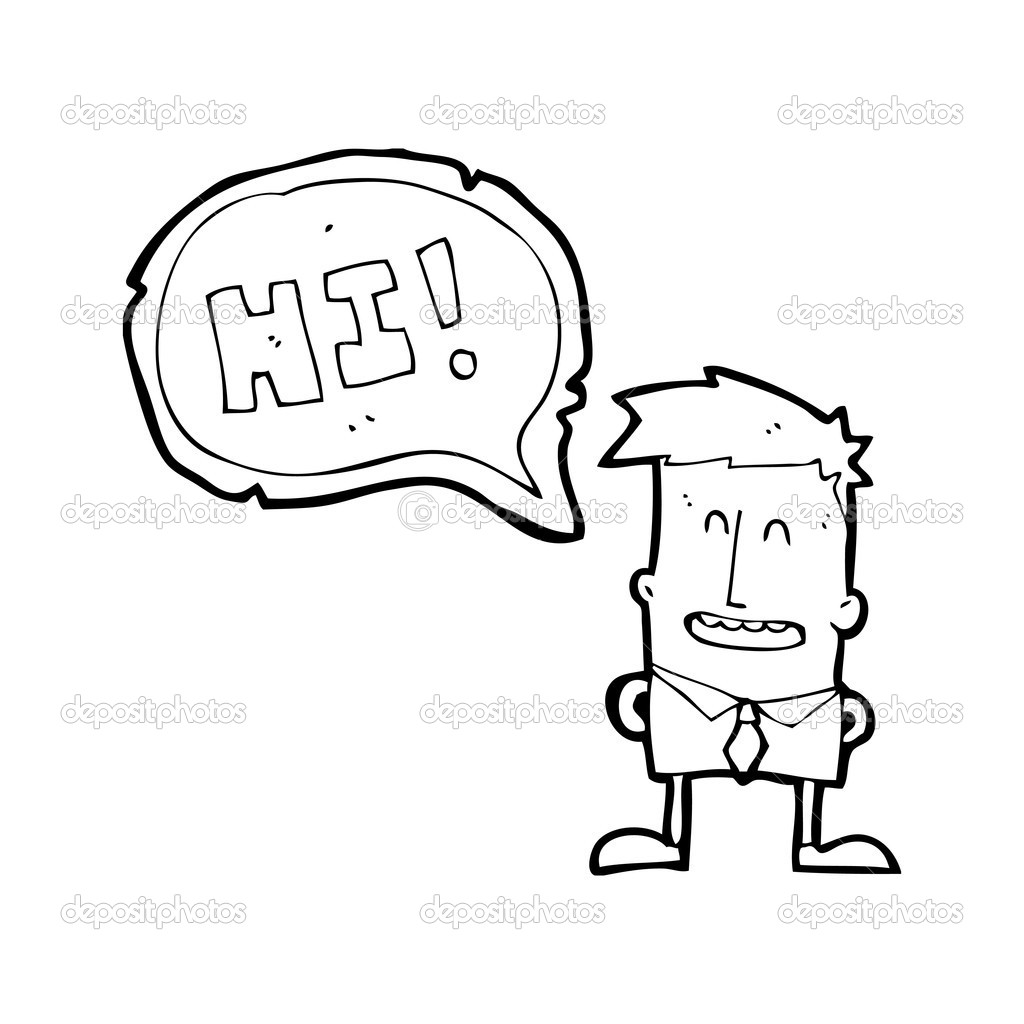 Man saying hi Stock Vector by ©lineartestpilot 20341877