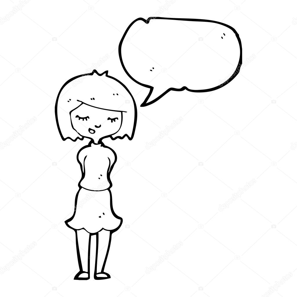 Shy pretty girl Stock Vector by ©lineartestpilot 20411709