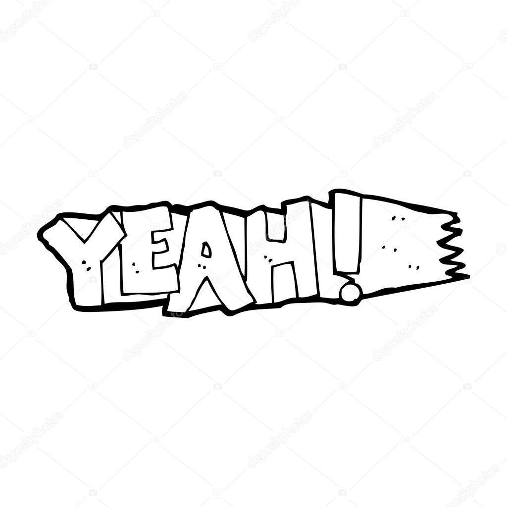 Cartoon yeah sign Stock Vector Image by ©lineartestpilot #20414675