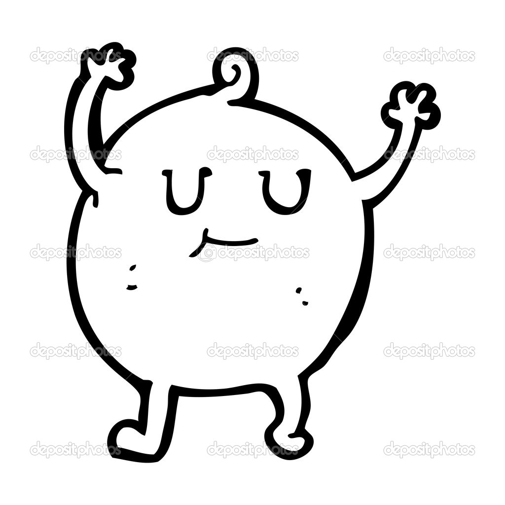 Cartoon round happy character Stock Vector by ©lineartestpilot 20415891