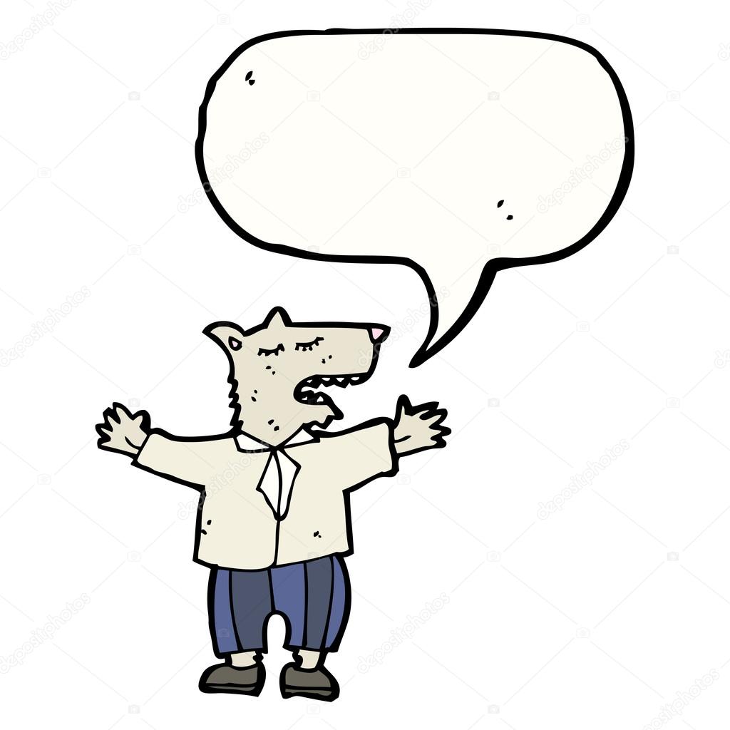 Cartoon of a talking wolf in clothing Stock Vector Image by ...