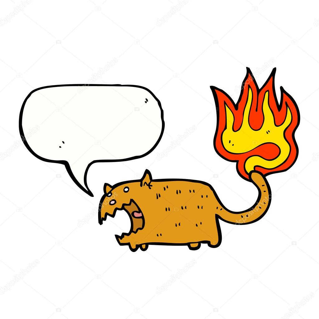 Cat with flaming tail Stock Vector by ©lineartestpilot 20805013