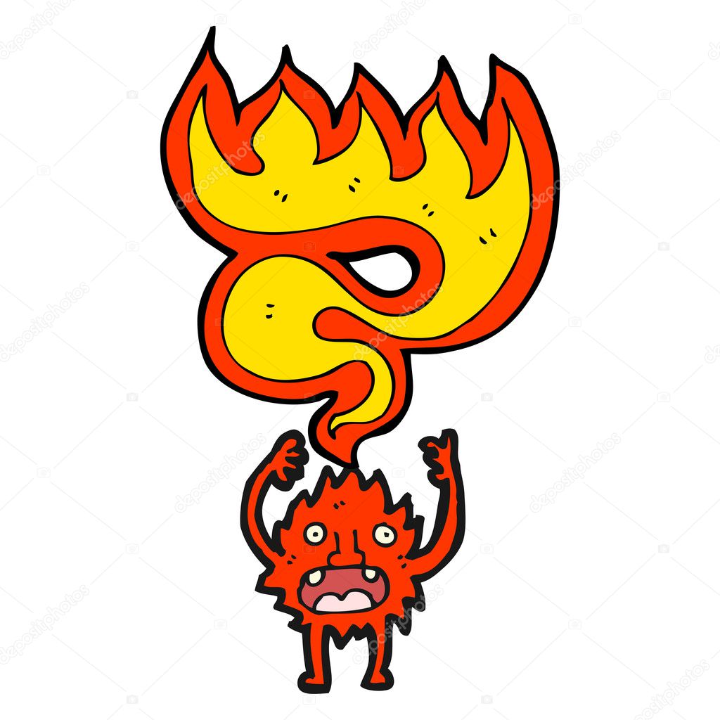 Little monster shooting fire Stock Vector by ©lineartestpilot 20922977