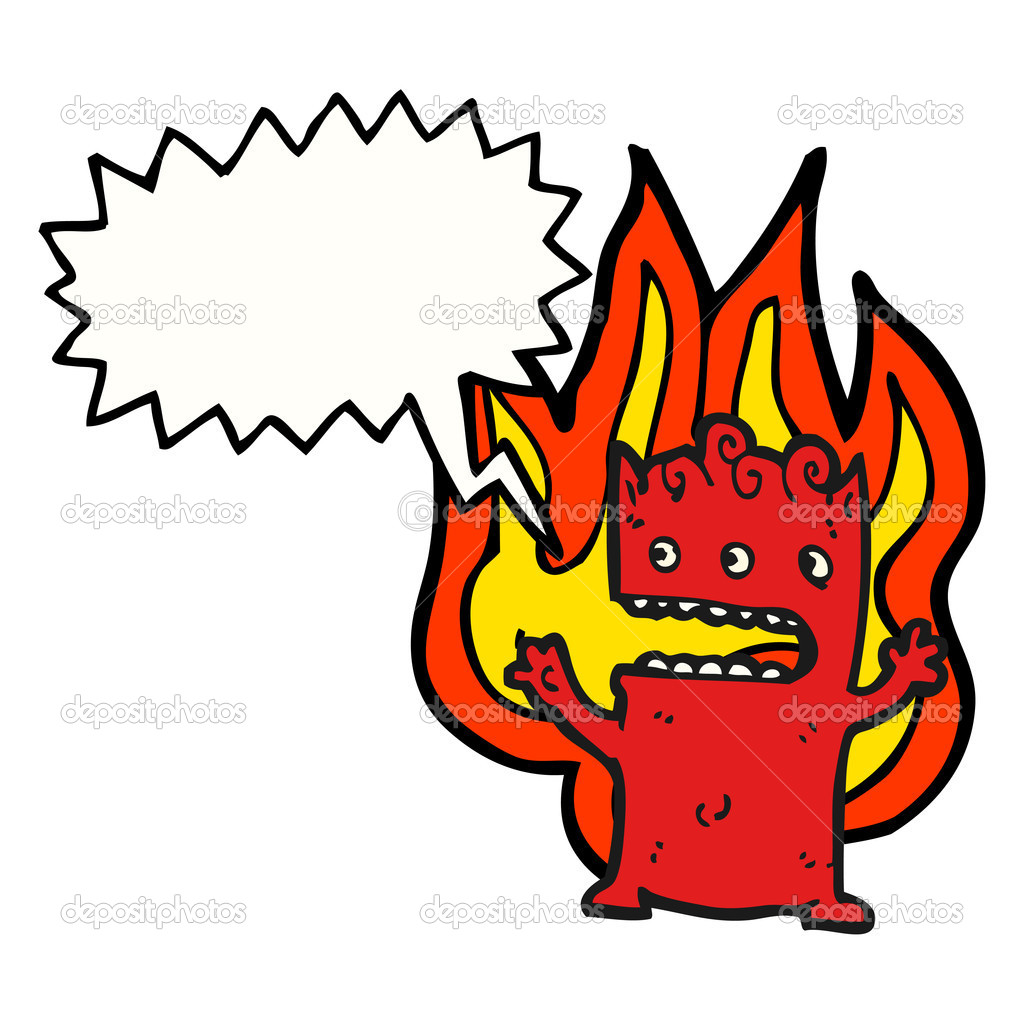Flaming little devil Stock Illustration by ©lineartestpilot #20942765