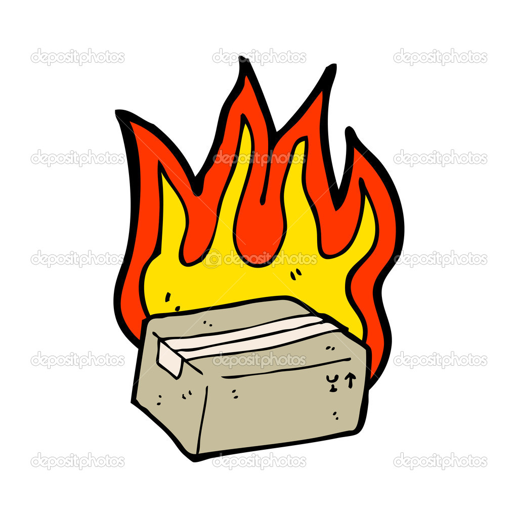 Burning box Stock Vector by ©lineartestpilot 20943321
