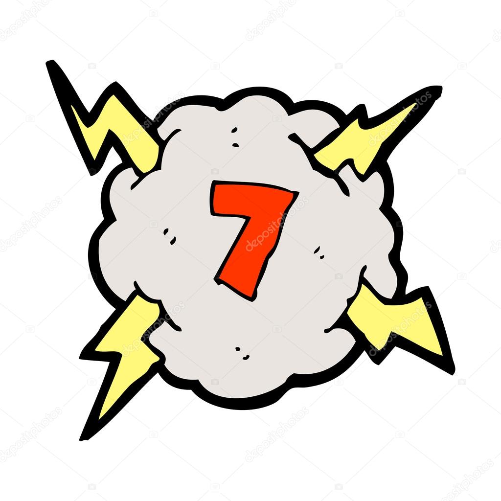 Lightning cloud with number seven Stock Vector Image by ...