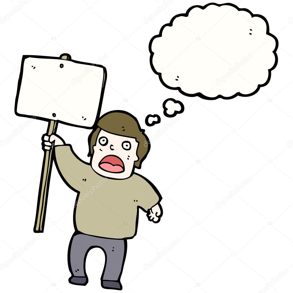 Man holding sign Stock Vector Image by ©lineartestpilot #21036599