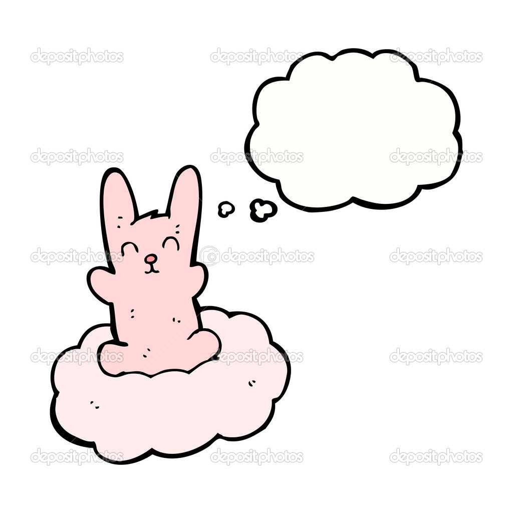 Rabbit on cloud with speech bubble Stock Vector Image by ...