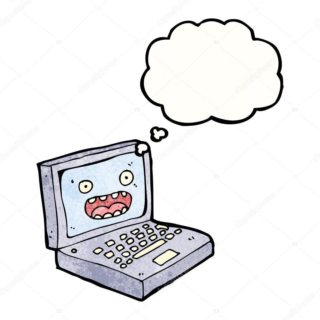 Laptop computer with face Stock Vector Image by ©lineartestpilot #21095459