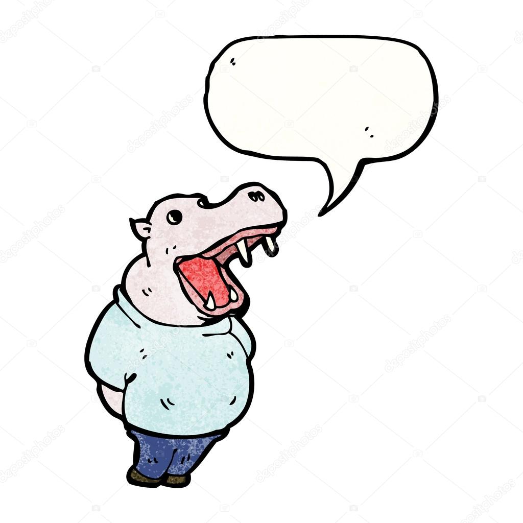 Hippo in clothes Stock Vector by ©lineartestpilot 21105351