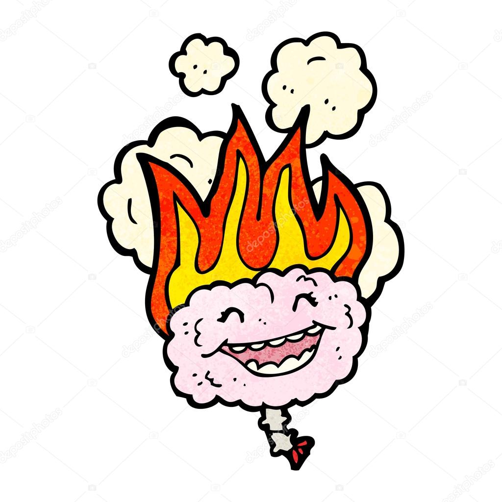 Brain On Fire Clipart Black&white