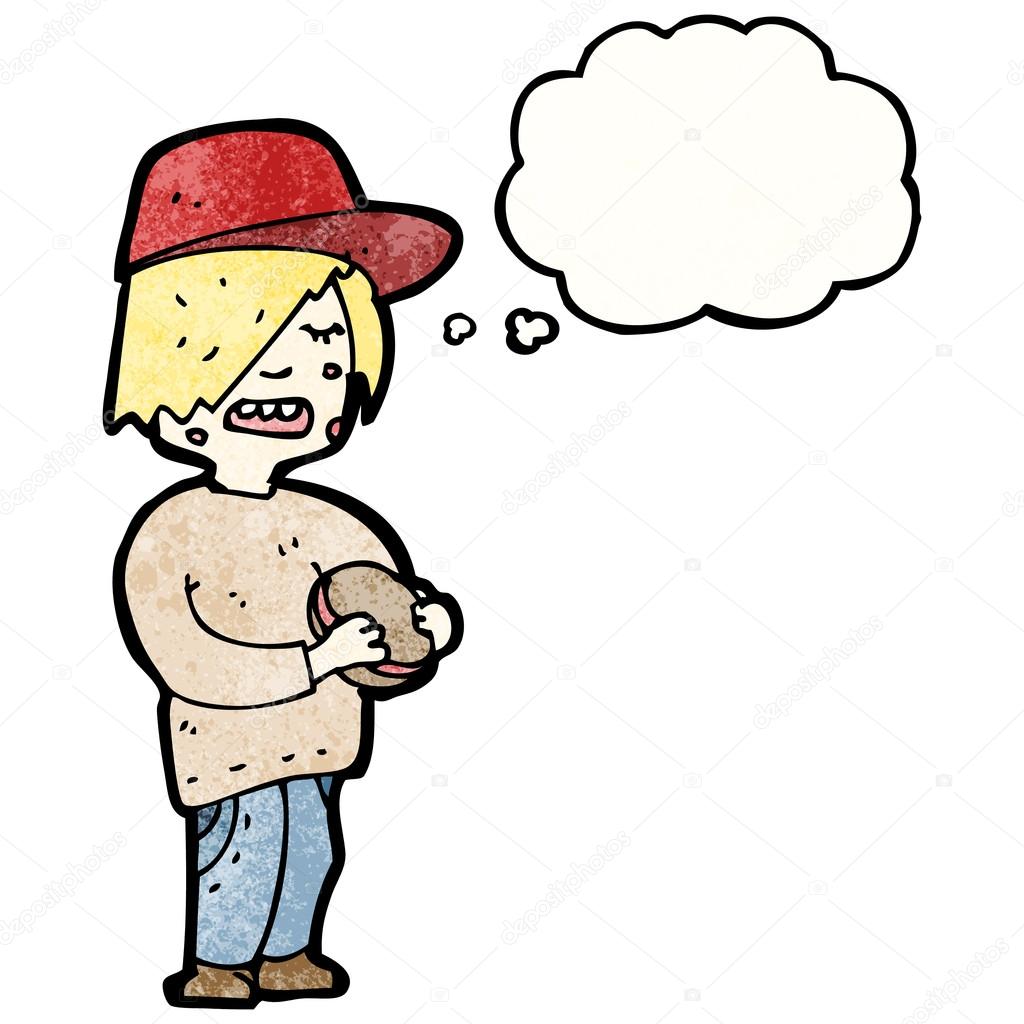 Boy eating junk food Stock Vector by ©lineartestpilot 21155315