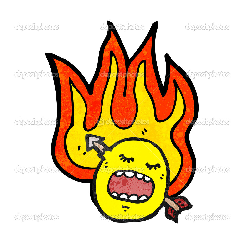 Flaming emoticon face Stock Vector by ©lineartestpilot 21159211