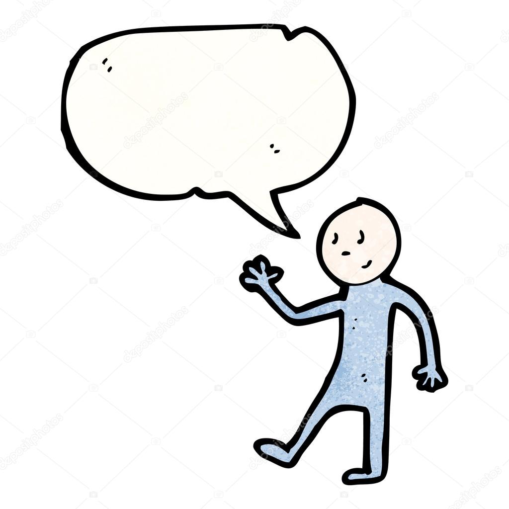 Stick man with speech bubble — Stock Vector © lineartestpilot #21323493
