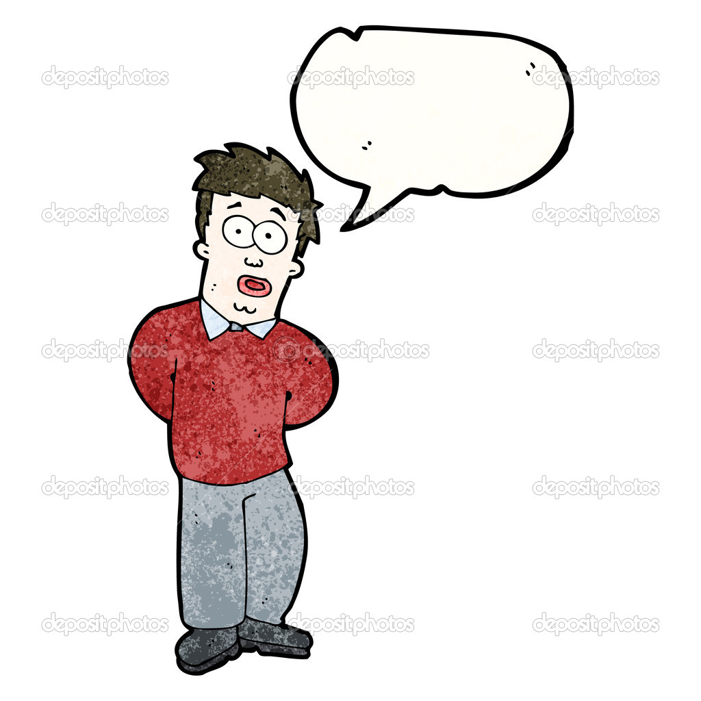 Shy man talking Stock Vector by ©lineartestpilot 21326697
