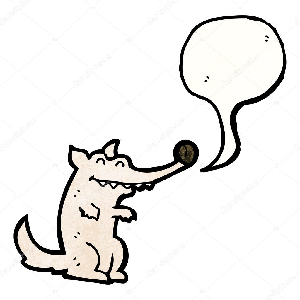 Little wolf with speech bubble Stock Vector by ©lineartestpilot 21330101