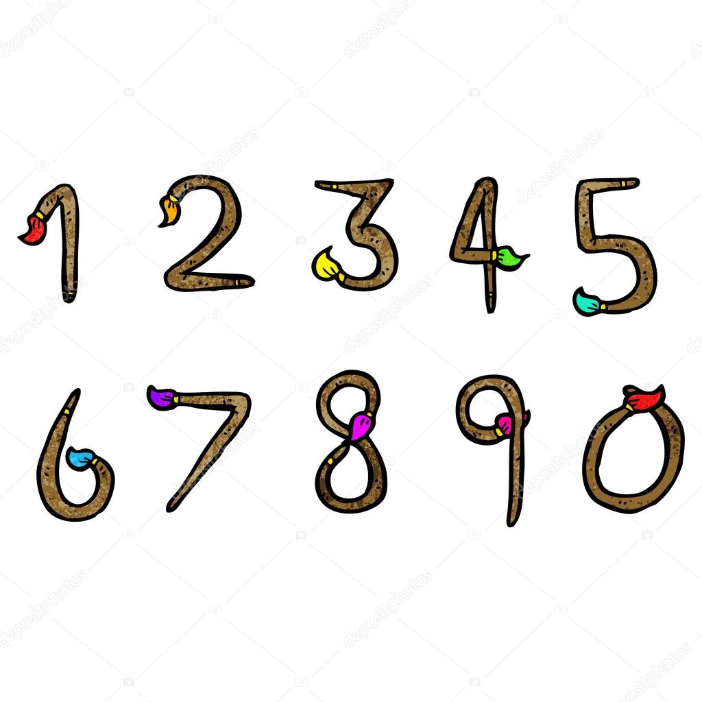 Números en forma de pincel Vector de stock por ©lineartestpilot 21398623