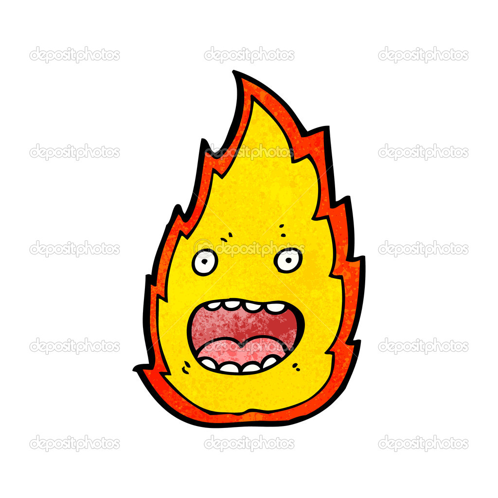 Screaming fire cartoon — Stock Vector © lineartestpilot #21474803