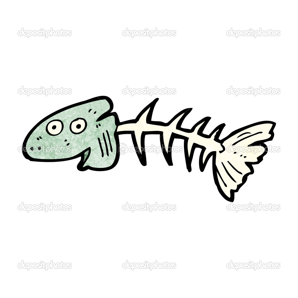 Cartoon happy fish bones Stock Vector by ©lineartestpilot 21475073