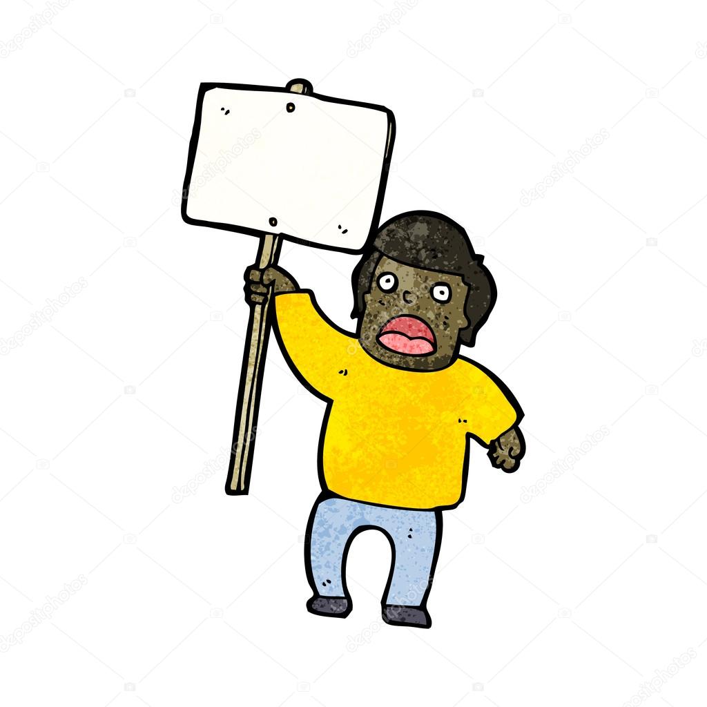 Cartoon protester Stock Illustration by ©lineartestpilot #21482075