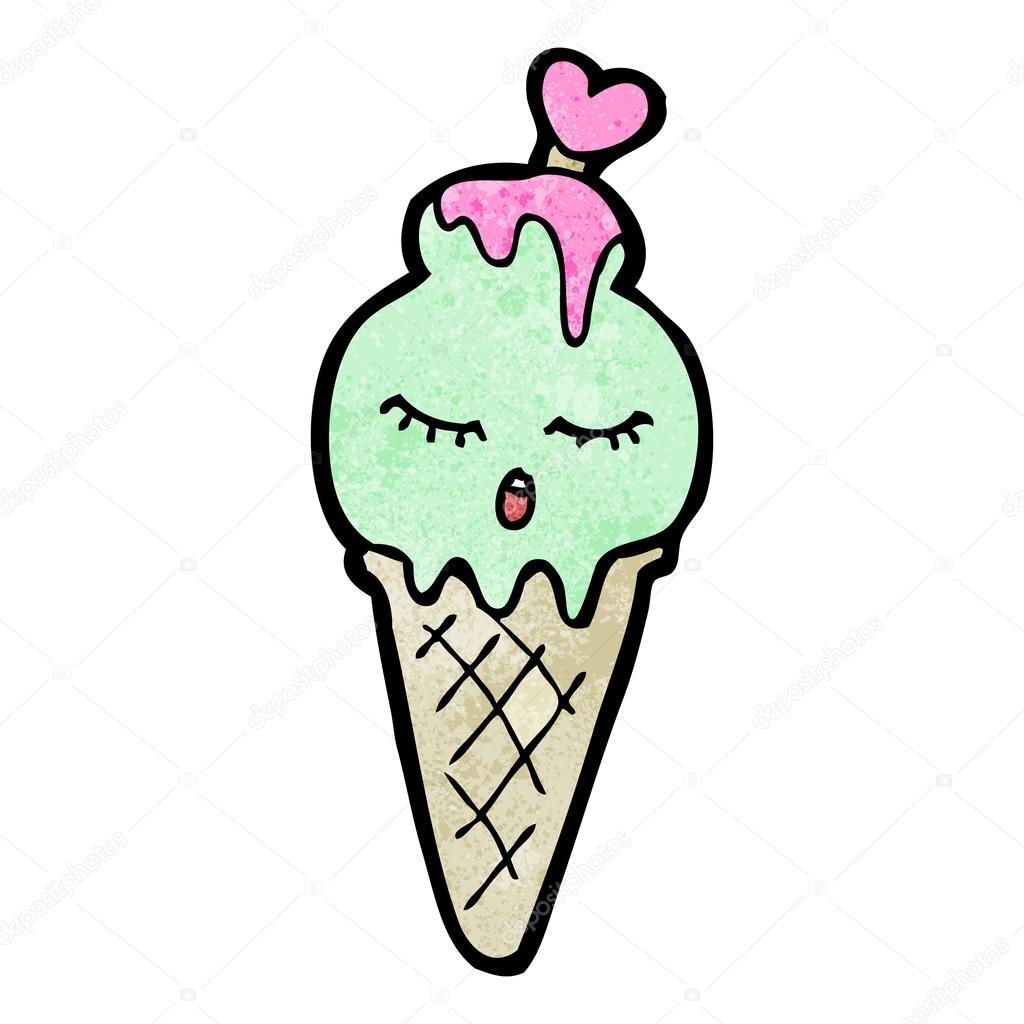 Retro ice cream cartoon character Stock Vector by ©lineartestpilot 21484625