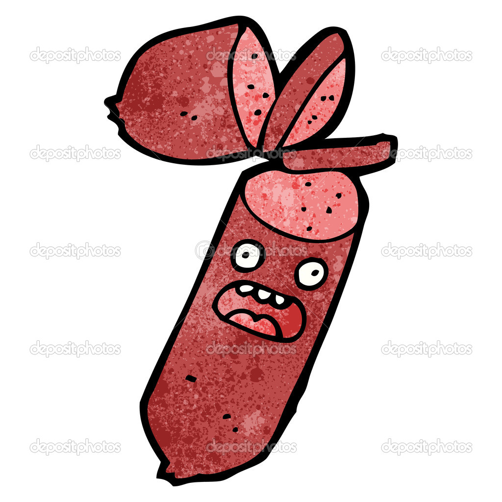 Sliced salami cartoon — Stock Vector © lineartestpilot #21528491