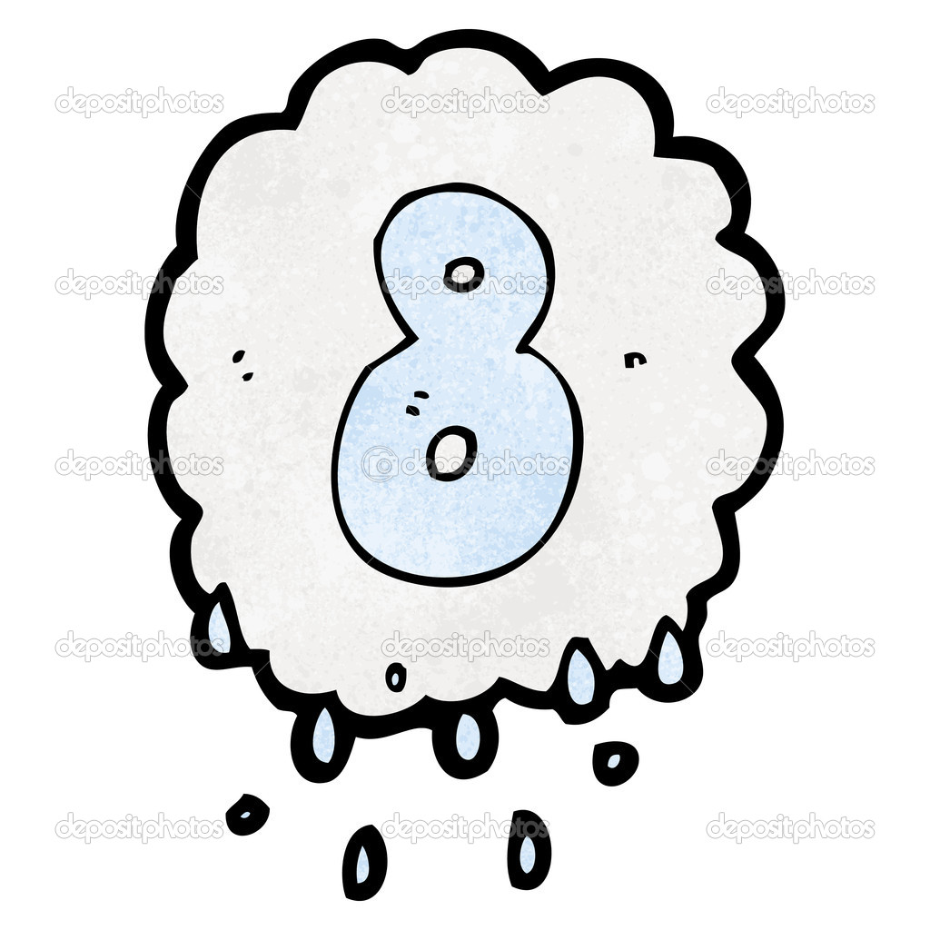 Cartoon raincloud number eight Stock Vector by ©lineartestpilot 21528907