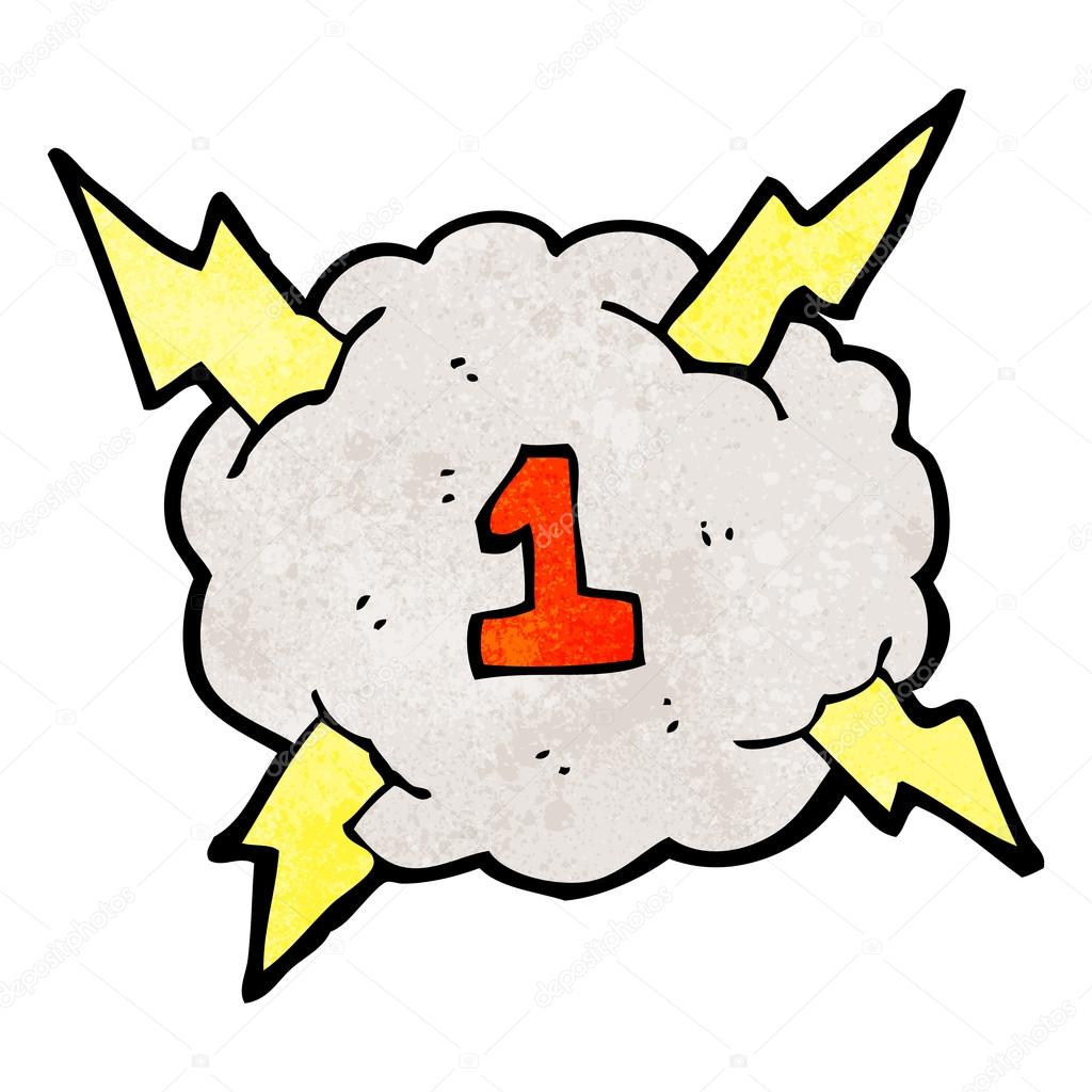 Cartoon lightning bolt storm cloud number 1 Stock Vector by ...