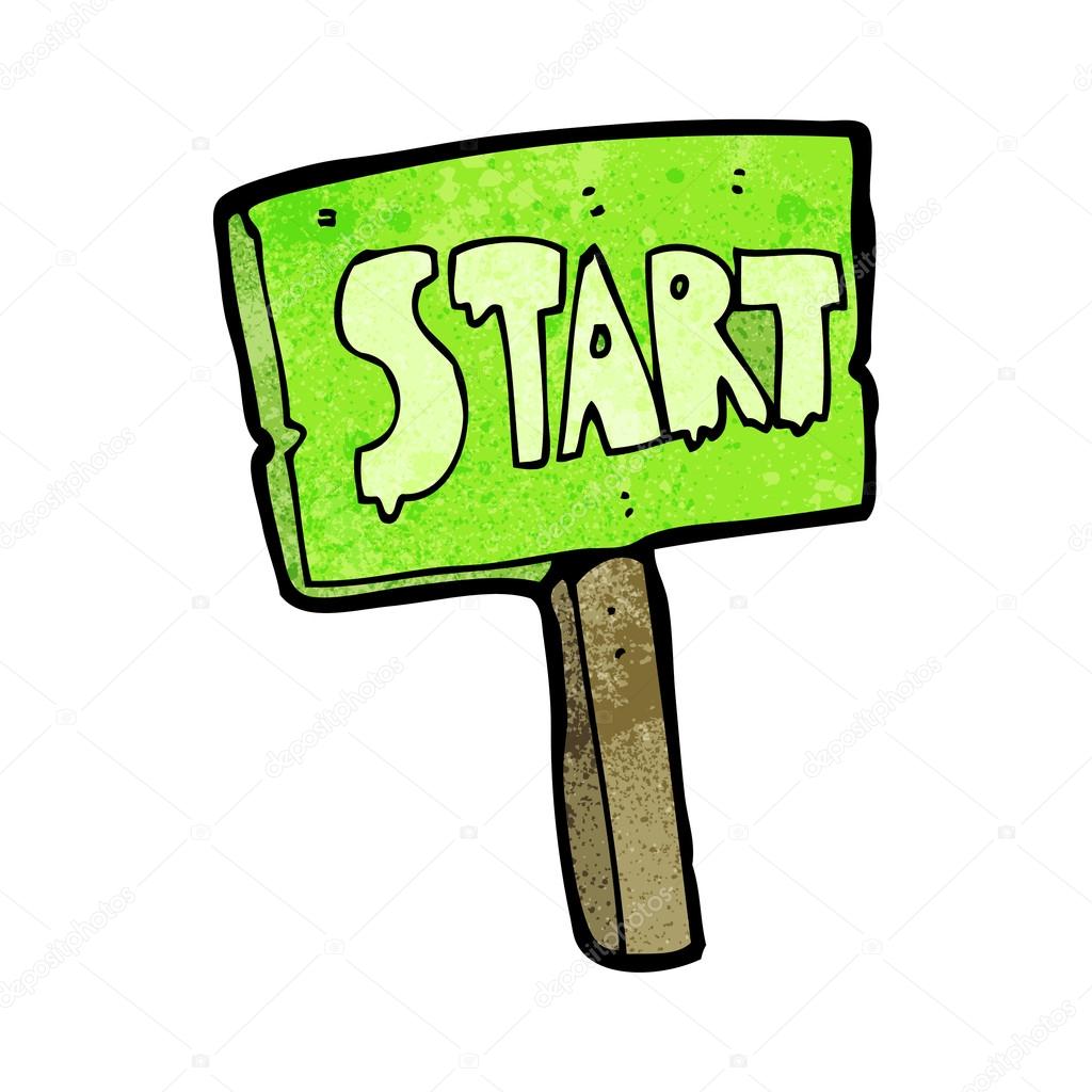 Inicio dibujos animados de signo — Vector de stock © lineartestpilot ...