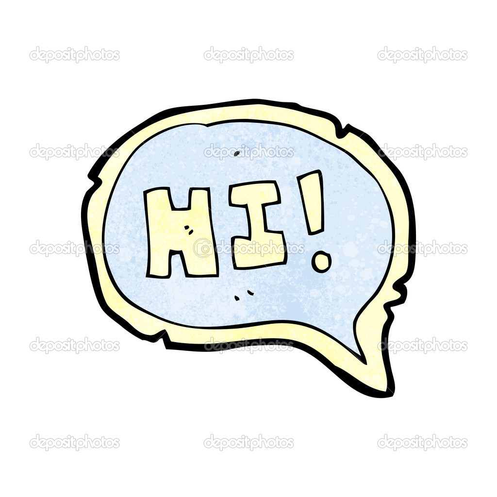 Cartoon speech bubble hi Stock Illustration by ©lineartestpilot #21537233