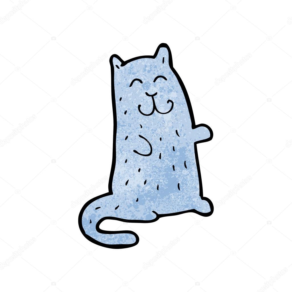 Cartoon happy blue cat Stock Vector by ©lineartestpilot 21537697