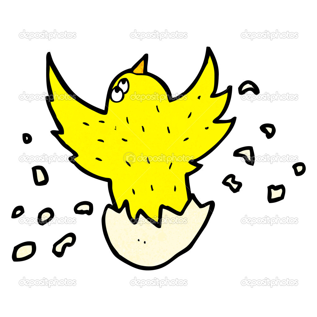 Cartoon bird hatching from egg Stock Vector by ©lineartestpilot 21546309