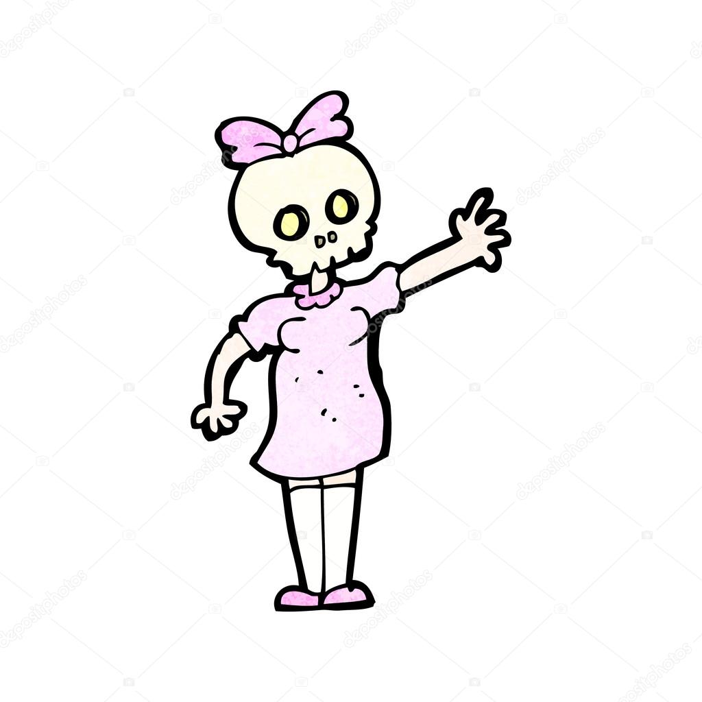 Cartoon skull head girl Stock Vector Image by ©lineartestpilot #21546497