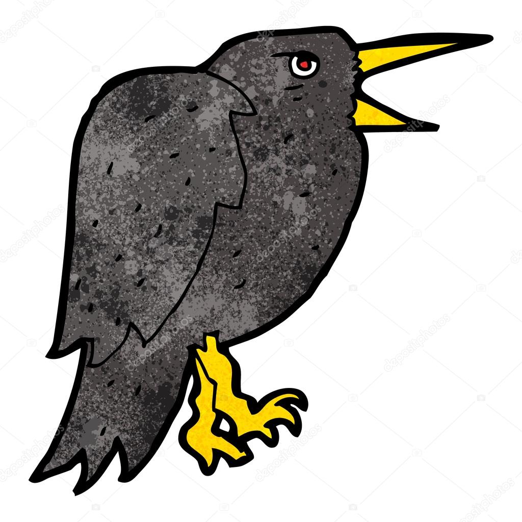 Cartoon pecking crow Stock Vector by ©lineartestpilot 21546755