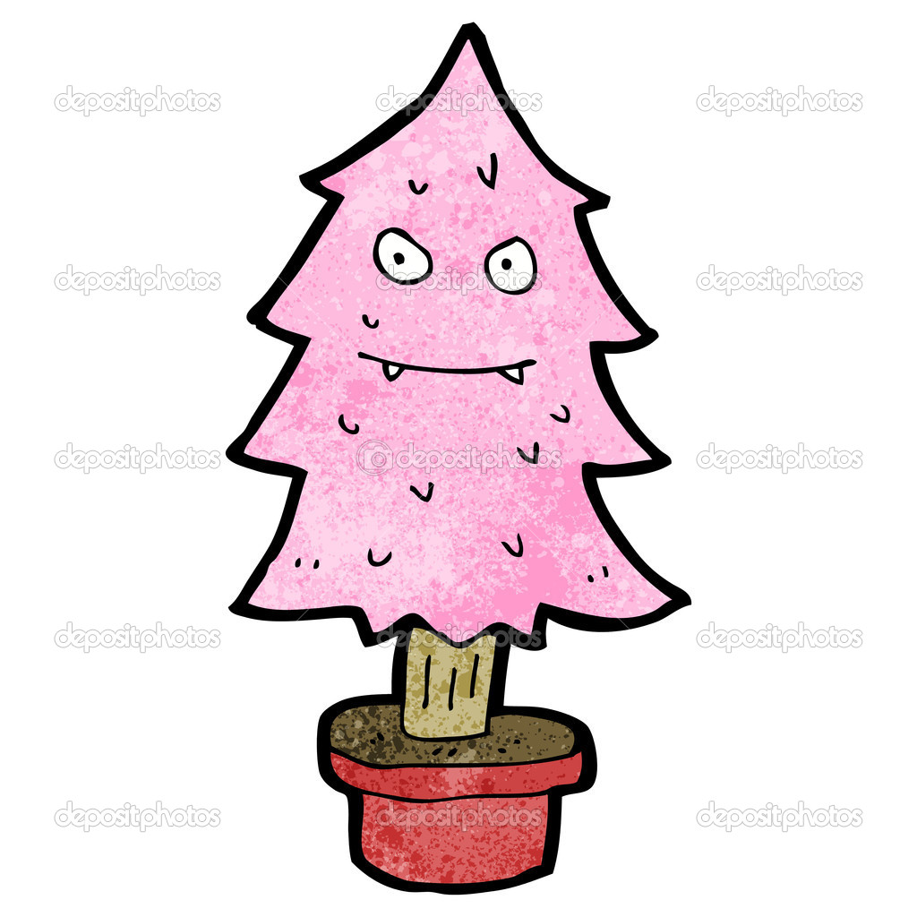 Cartoon pink christmas tree Stock Vector Image by ©lineartestpilot ...
