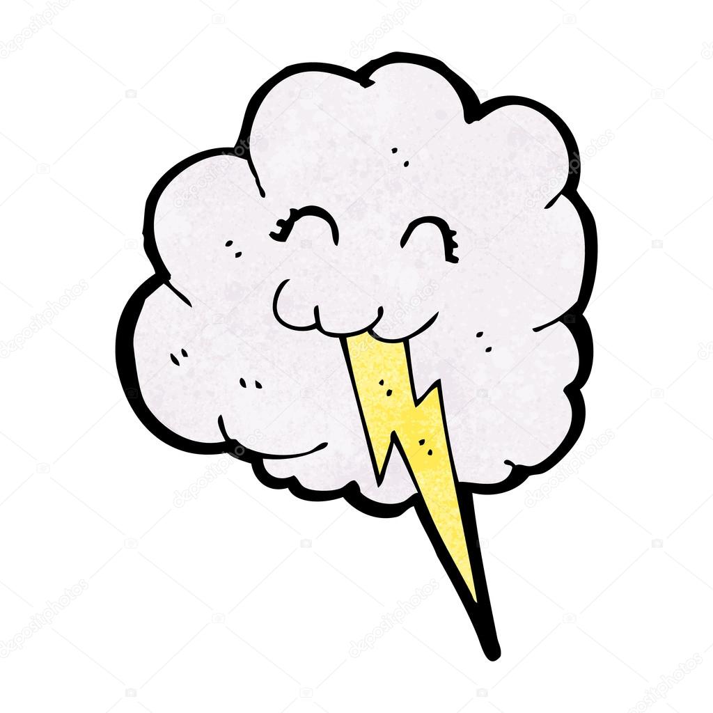 Cute thunder cloud cartoon — Stock Vector © lineartestpilot #21549515