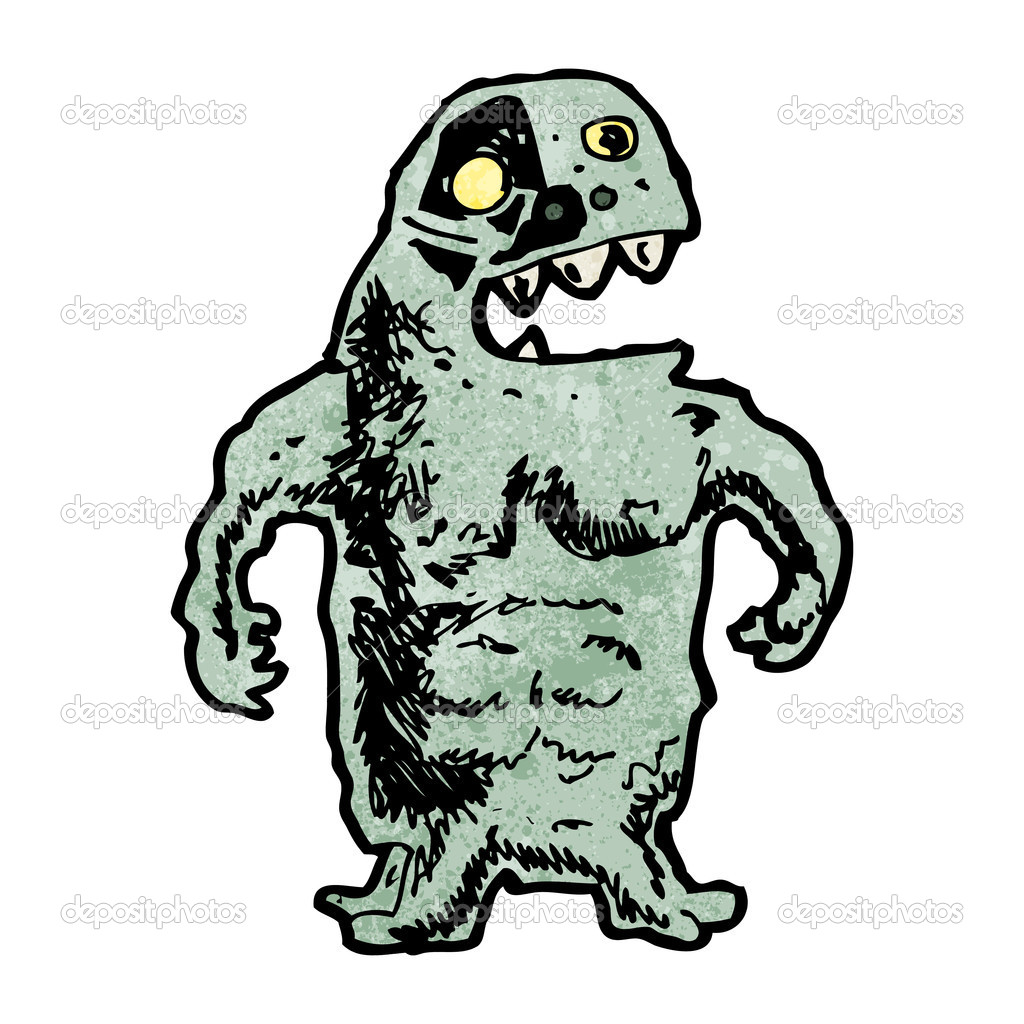 Cartoon scary monster Stock Vector Image by ©lineartestpilot #21550471