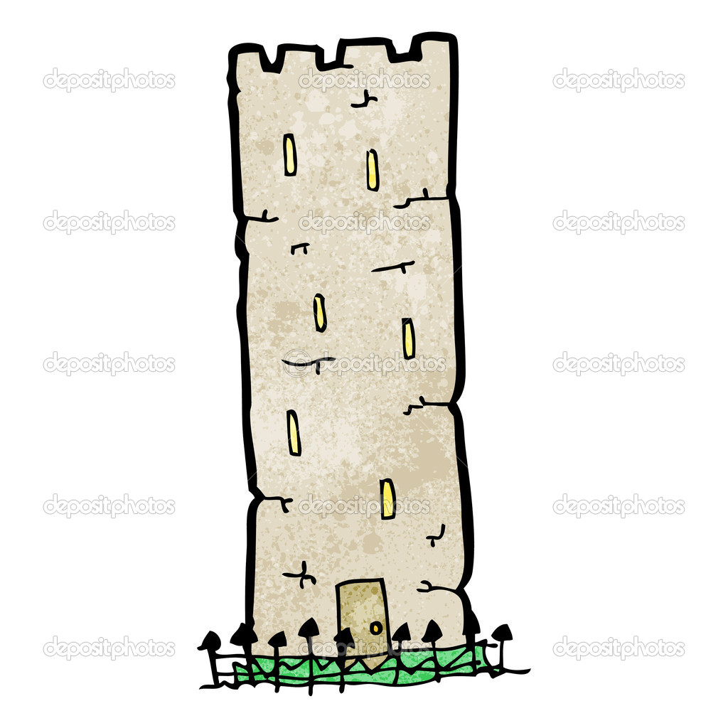 Crumbling castle tower cartoon Stock Vector by ©lineartestpilot 21550573