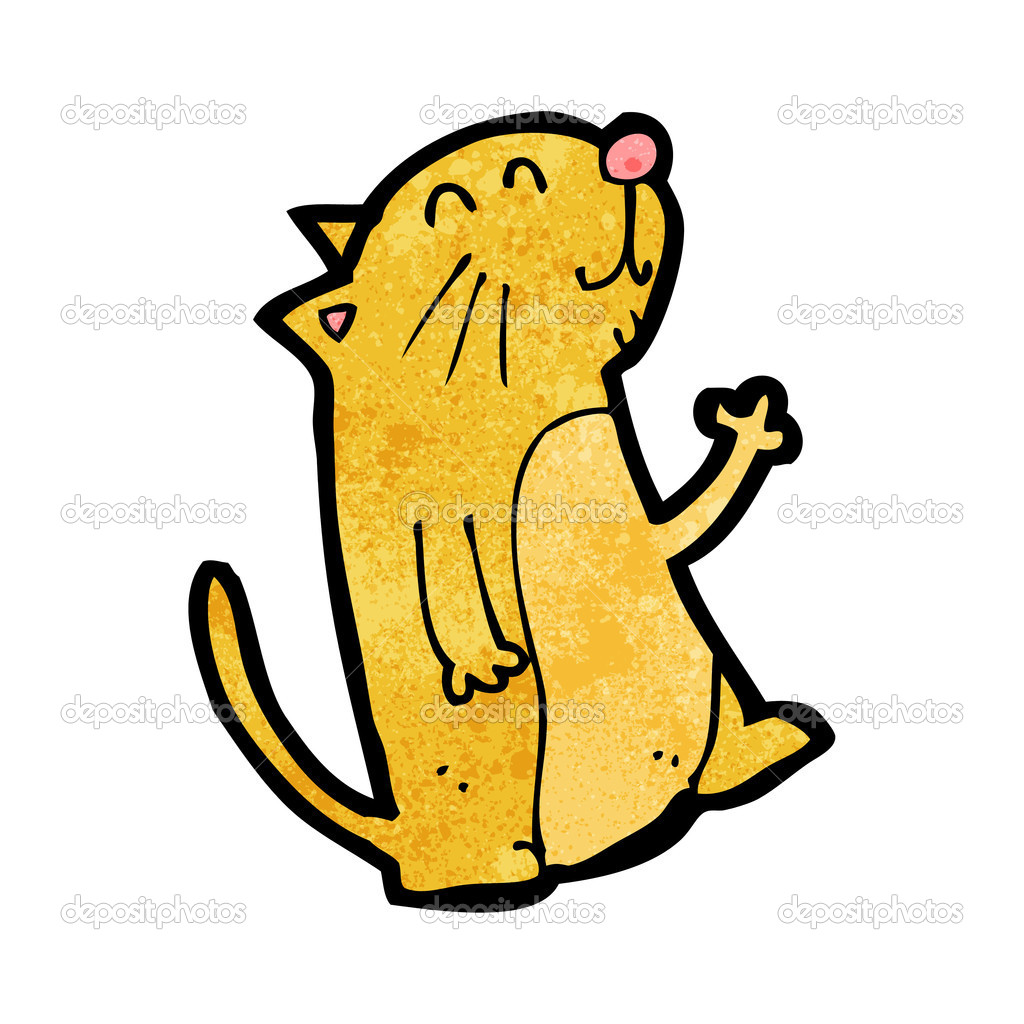 Wuivende Kat Cartoon Vectorafbeelding Door © Lineartestpilot ⬇