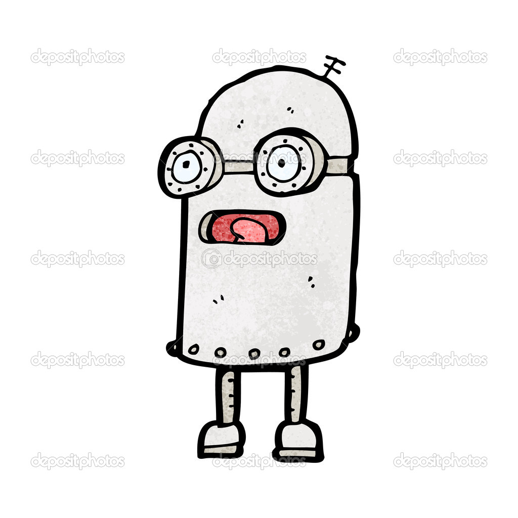 Cartoon funny robot Stock Vector by ©lineartestpilot 21550651
